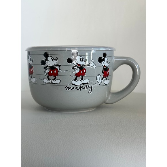 Disney | Dining | Disney Mickey Mouse Nwot Ceramic Soup Mug With Lid ...